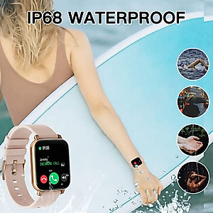 Wwzzey Smart Watch for Women Answer/Make Calls, 1.7" Waterproof Fitness Watch with Heart Rate/Blood Oxygen/Sleep Monitor, Ai Voice, Women Watches for Android/iPhone.