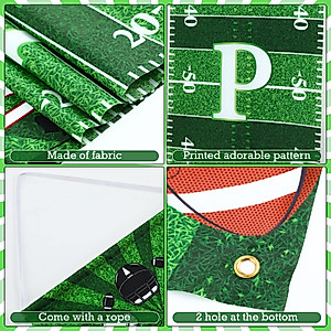 Batiyeer Football Happy Birthday Porch Sign Banner Football Bowl Game Sports Fan Supplies Football Themed Boy Birthday Party Favors Photo Booth Props Wall Hanging