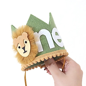 WAOUH Wild One Hat for Party Supplies - Green (Birthday Crown, Where The Wild Things Are Birthday, Children, Small, Hand Wash Only, Green)