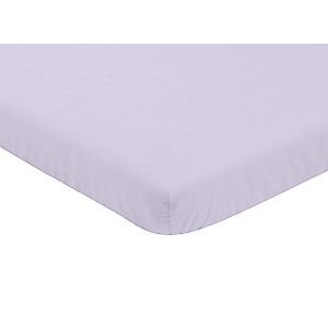 Sweet Jojo Designs Lavender Purple Baby Girl Fitted Mini Portable Crib Sheet for Watercolor Floral Collection - for Mini Crib or Pack and Play ONLY