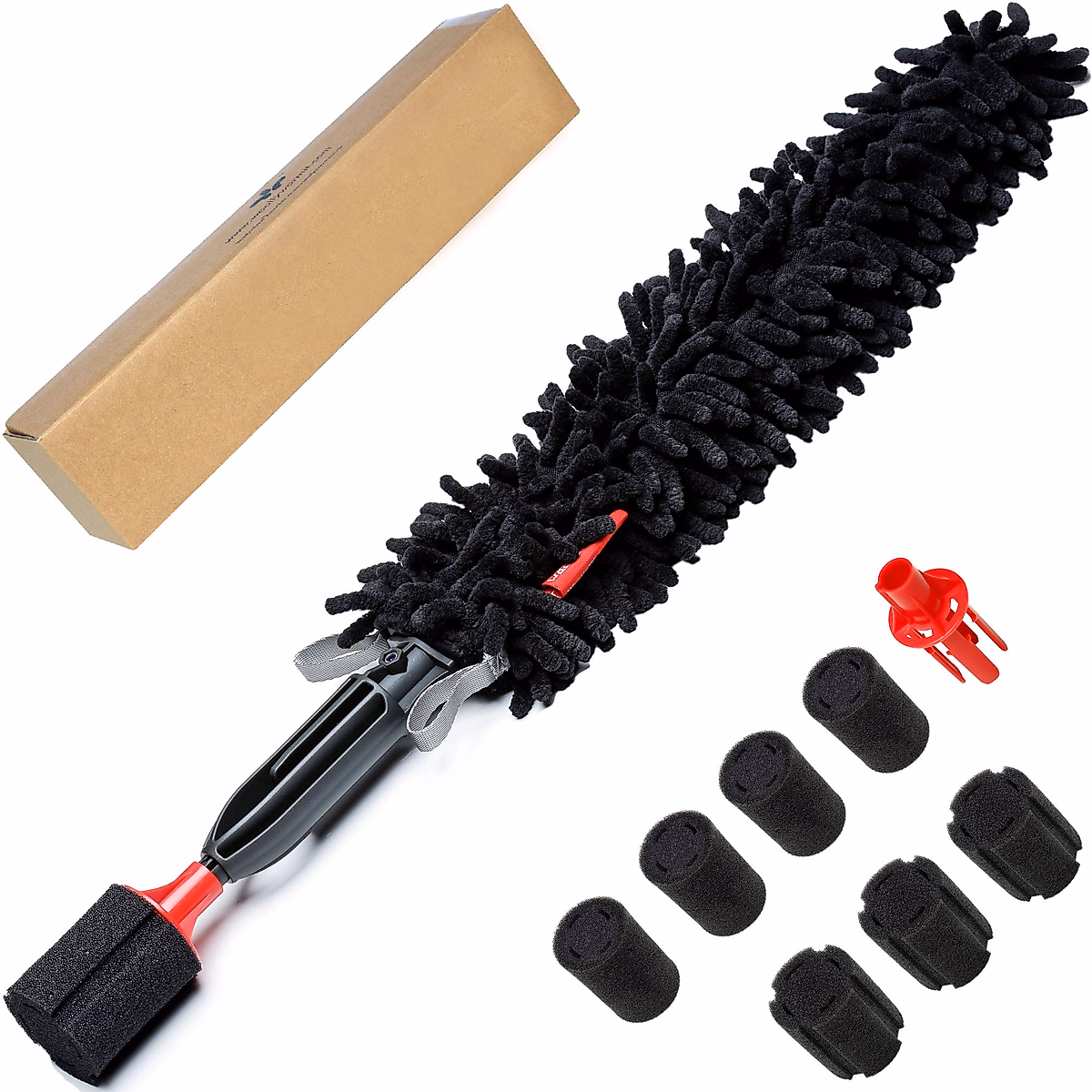 WOOLLYWORMIT Wheel Brush Car Detailing Kit - Lug Nuts & Wheel Cleaner Car Wash Kit - Car Cleaning Kit - Car Cleaning Supplies - Car Wash Brush Set