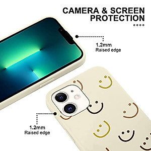 RUMDEY 2 Pack Happy Smiley Face for iPhone 13 Mini 5.4" Phone Case,Aesthetic Cute Smile Design Cases Soft Silicone Slim TPU Shockproof Protective Bumper Cover for Women Men Girls-Kawaii Smiles