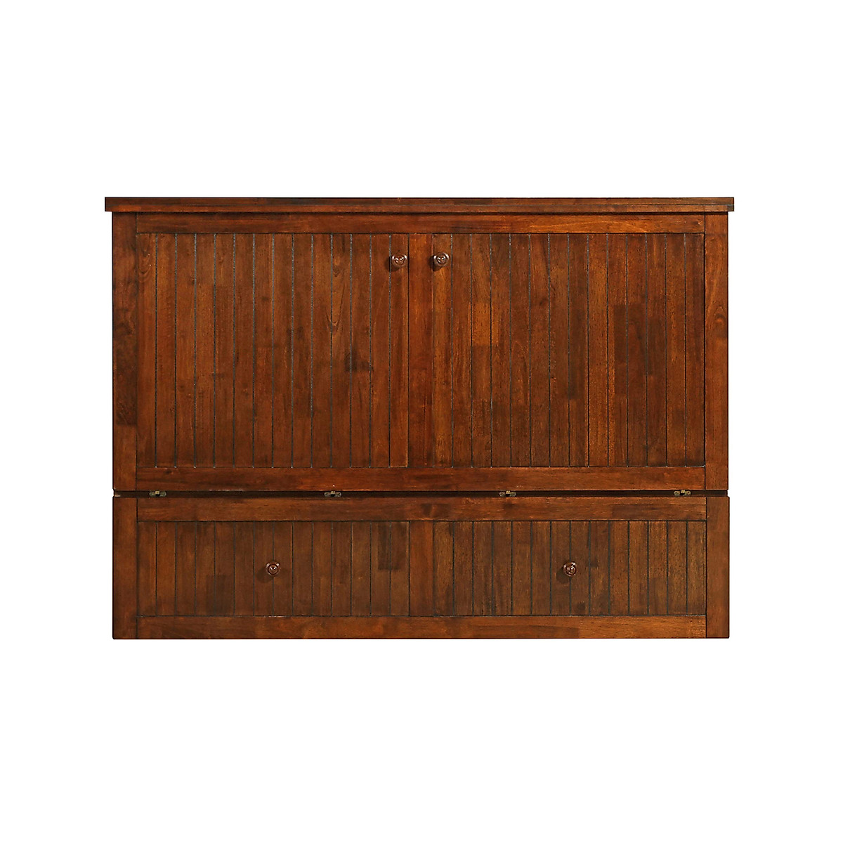 Murphybedz Tuscany Murphy Cabinet Chest Bed with Charging Station 6 Inch, Queen (Tobacco)