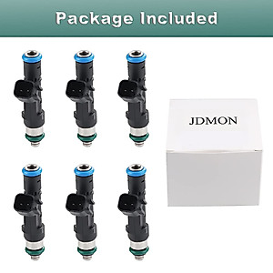 JDMON Fuel Injectors Replacement for Dodge Dakota Durango Nitro Ram1500 Jeep Commander Grand Cherokee Liberty Mitsubishi Raider 3.7L V6 Replace 0280158020 812-12145 FJ474 6Pcs