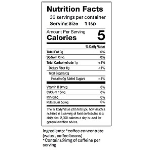 Brewed Coffee Concentrate, Cold Brew, Iced Coffee, Arabica Coffee, Espresso, 30x Liquid Coffee Concentrate, Instant Coffee Alternative, 36 cups per Bottle, Espresso Shot, Caffeine Shot