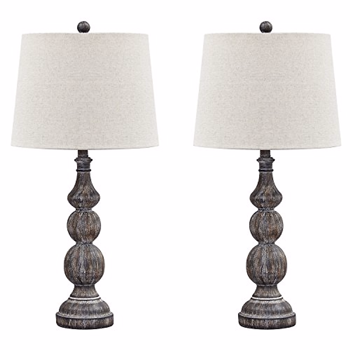 Signature Design by Ashley Mair Rustic Farmhouse Poly Table Lamp Set of 2, Gray
