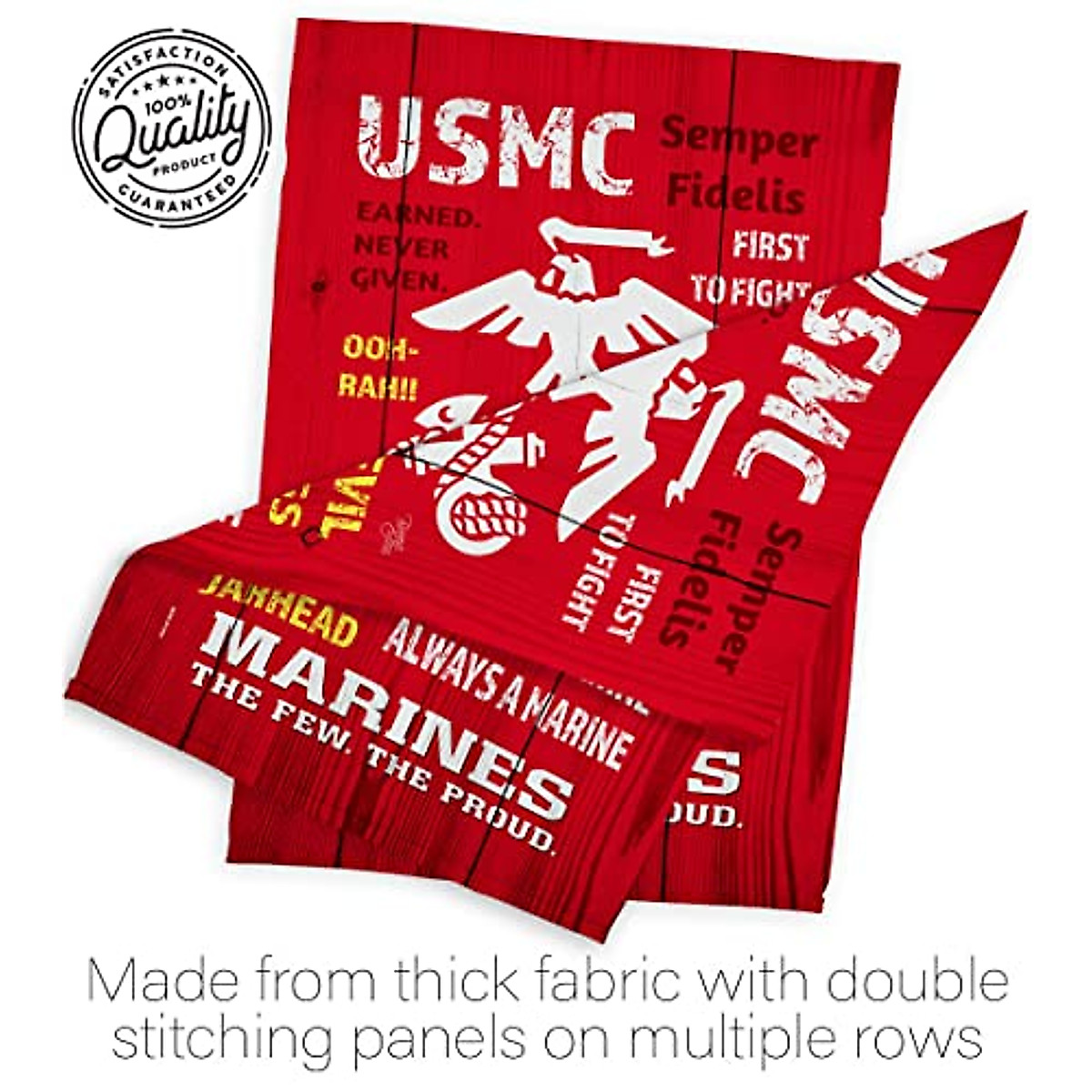 Breeze Decor USMC Garden Flag Set Mailbox Hanger Armed Forces Marine Corps Semper Fi United State American Military Veteran Retire Official House Banner Small Yard Gift Double-Sided, Made in USA