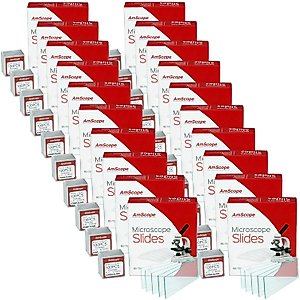 AmScope - 72 Pieces of Pre-Cleaned Blank Microscope Slides + 100 Coverslips - BS-72P-100S-22X20 - Multi-Pack (20 Count)