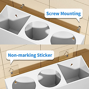 NIUBEE Wall Mount Hair Styling Tool Organizer - Bathroom Cabinet Holder for Blow Dryers, Flat Irons, Curling Irons - White