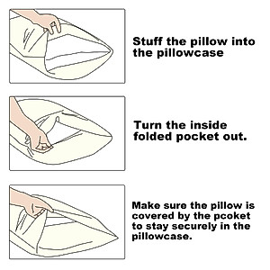 BEDSUM Microfiber Standard Pillowcases Set of 2, Soft Wrinkle Resistant and Easy Care Pillow Cases with Envelope Closure for Kids, 20x26 inches, White