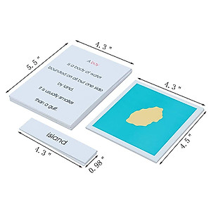 Kghios Land and Water Form Cards Set- Montessori Materials for Kids Geography Educational Tools Preschool Early at Home Learning Toys