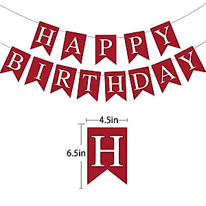 GLASNES Red Happy Birthday Banner Swallowtail Flag Happy Birthday Banner for Kids, Girls, Boys, Men, Women Party Supplies Decorations