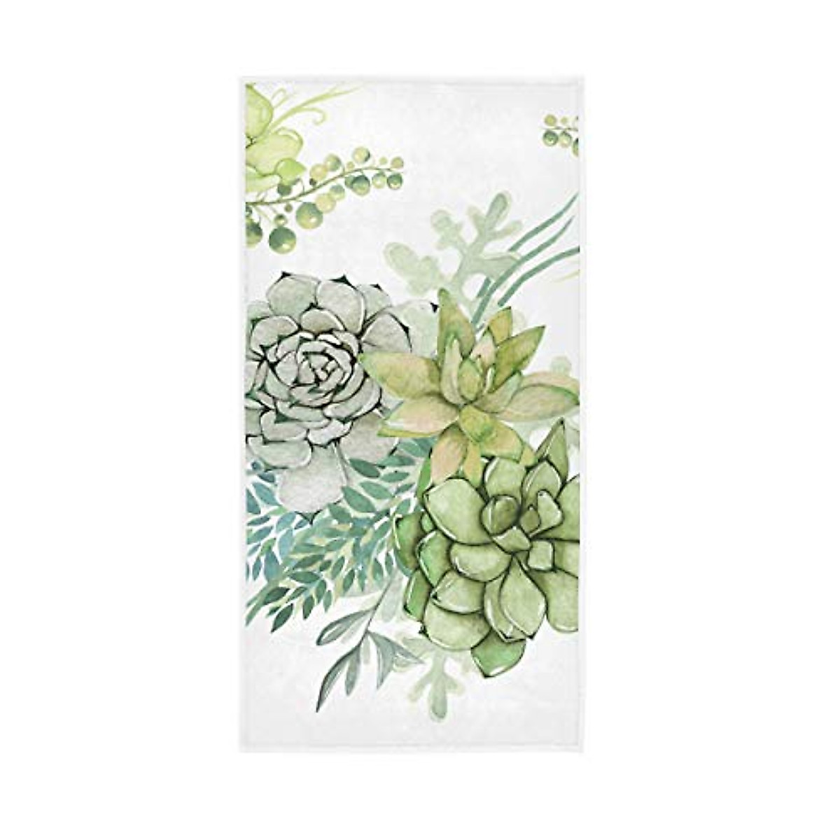 DOMIKING Succulent Plants Printed Print Soft Hand Towels for Bathroom Decorative Guest Towels fingertip Towels for Hotel Spa Gym,16 x 30 inches