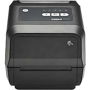 ZEBRA ZD420T 300dpi Thermal Transfer and Direct Thermal Desktop Printer, Black - USB, USB Host Connectivity - 4" Print Width, 4 IPS, Monochrome- ZD42043-T, JTTANDS Printer_Cable