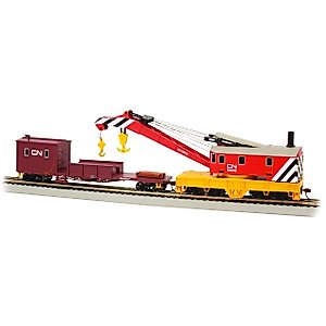 Bachmann Trains - 250-Ton Steam Crane & Boom Tender - CANADIAN NATIONAL - HO Scale