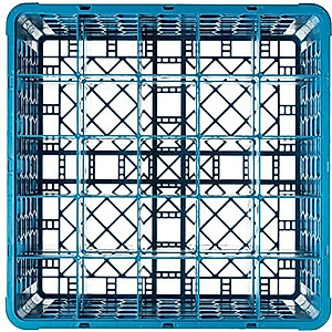 Carlisle FoodService Products OptiClean Plastic 25-Compartment Divided Glass Rack, Blue, (Pack of 2)