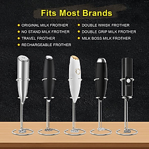 Double Pack Milk Frother Stand, Suitable for Most Handheld Milk Frothers - Heavy Duty Premium Stand (Silver)