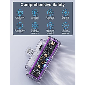 EMNT Mini Portable Charger for iPhone, 6000 mAh Fast Charging 18W PD Ultra-Compact Phone Power Bank, Small External Battery Pack Compatible with iPhone 13/12 Pro Max/11/XS/XR/X/8/7/6s/Plus and More.