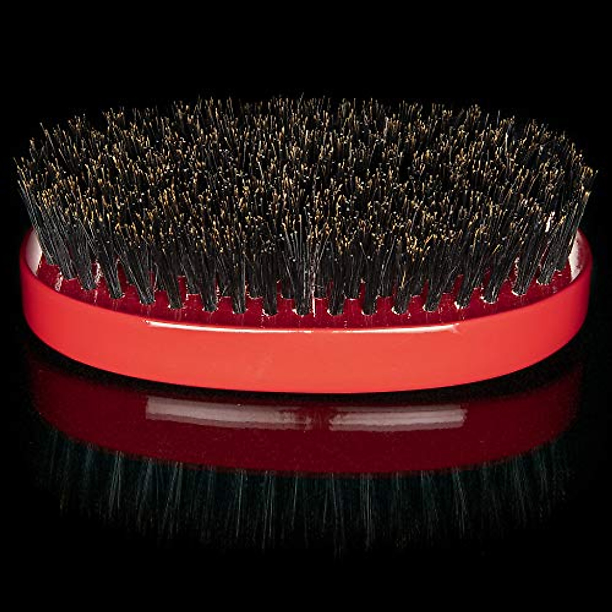 Torino Pro Wave Brush #1000 - By Brush King - Medium Hard Oval Palm/Military 360 Waves Brush Red