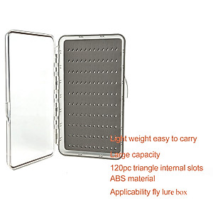 Fly Fishing Boxes Super Slim Fishing Hook Box Fishing Tackle Case (Easy grip foam-6.2x3.8x0.9inch)