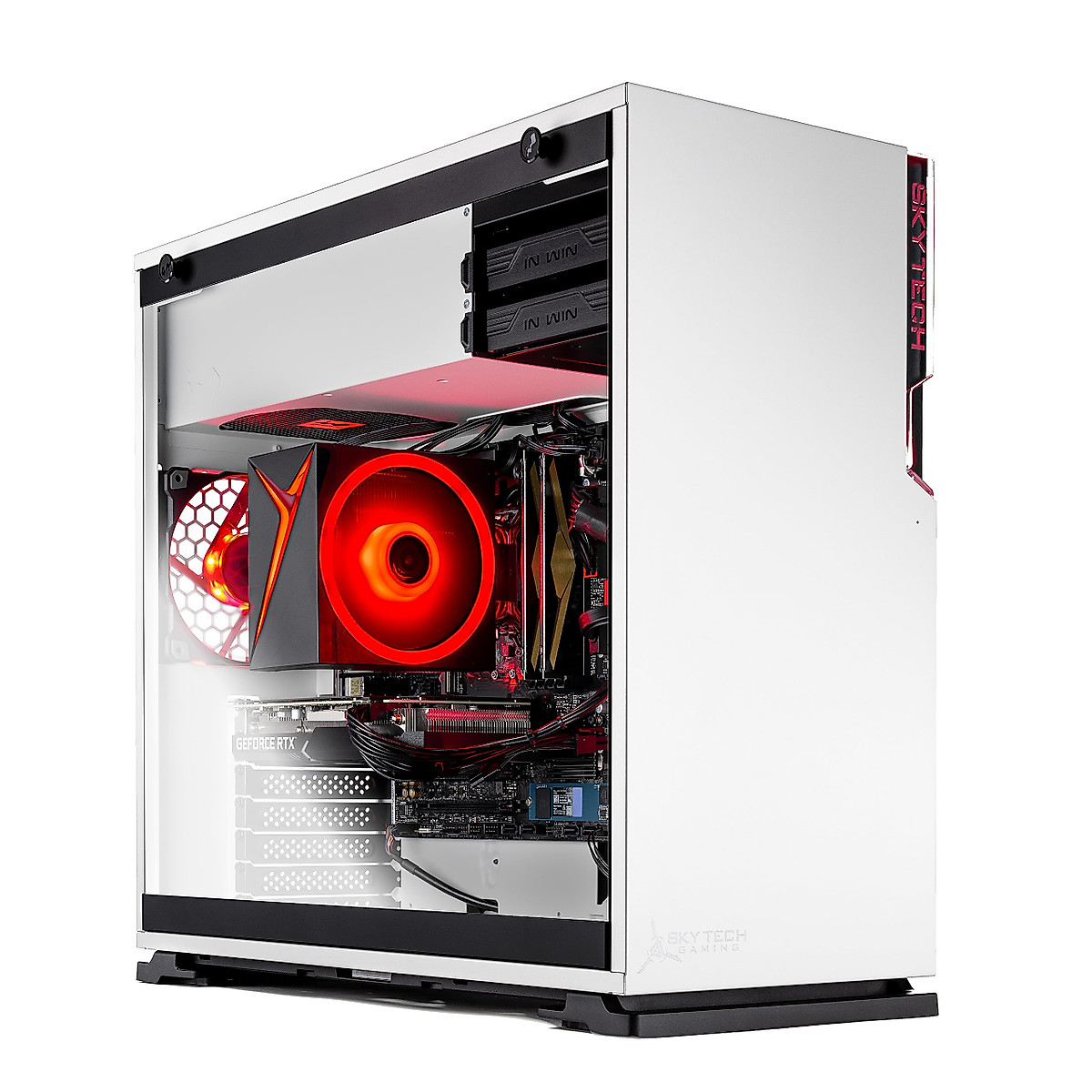 Skytech Gaming Shiva Gaming PC Desktop – Intel Core i5 11400F 2.6 GHz, AMD RX 6600, 1TB NVME SSD, 16GB DDR4 RAM 3200, 650W Gold PSU, 11AC Wi-Fi, Windows 11 Home 64-bit,White