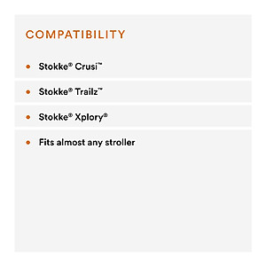 Stokke PramPack, Black & Orange - Protects Your Stroller While You Travel - Lightweight - Rolls Up for Easy Storage - Fits Most Strollers on the Market