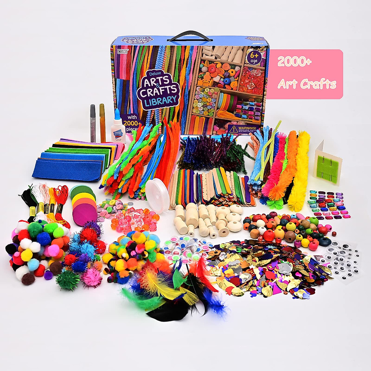 Darnassus 2000+ Craft Kit Library, Crafts Vault Supplies, Arts & Crafts Kit, Crafting Set Kits, Science Kits & Toys, Creative Set, Mega Art & Craft Materials Kit Box for Kids Ages 6-12 Gift