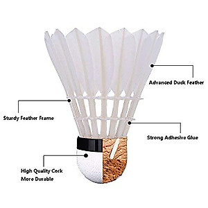 Senston Badminton Shuttlecocks 6 Pack Sports Birdies Shuttlecock 6PCS for Outdoor Indoor Sports Activities