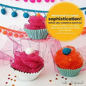 Expo International Decorative Matte Tulle, Roll/Spool of 6” X 25 Yards, Lightweight Polyester Tulle Fabric for Tutus, Costumes, and Party Decorations, Washable, Easy-to-Use, Pack of 1, Green