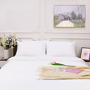 NTBAY 4 Pack Zippered Waterproof King Pillow Protectors, Super Soft Quiet Zip Pillow Protectors, 20x36 Inches Jersey Pure White Waterproof Pillow Cases Covers