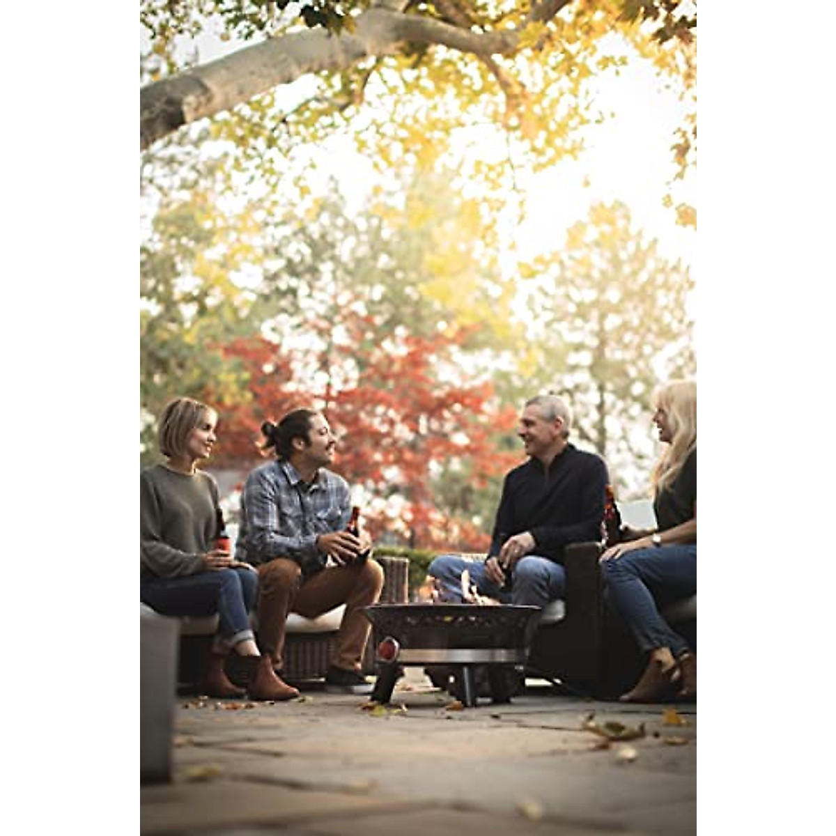 Camp Chef Ponderosa Fire Pit - Portable & Propane Campfire Fire Pit with Lava Rock - Comes with Lid for Camping Gear - 24"