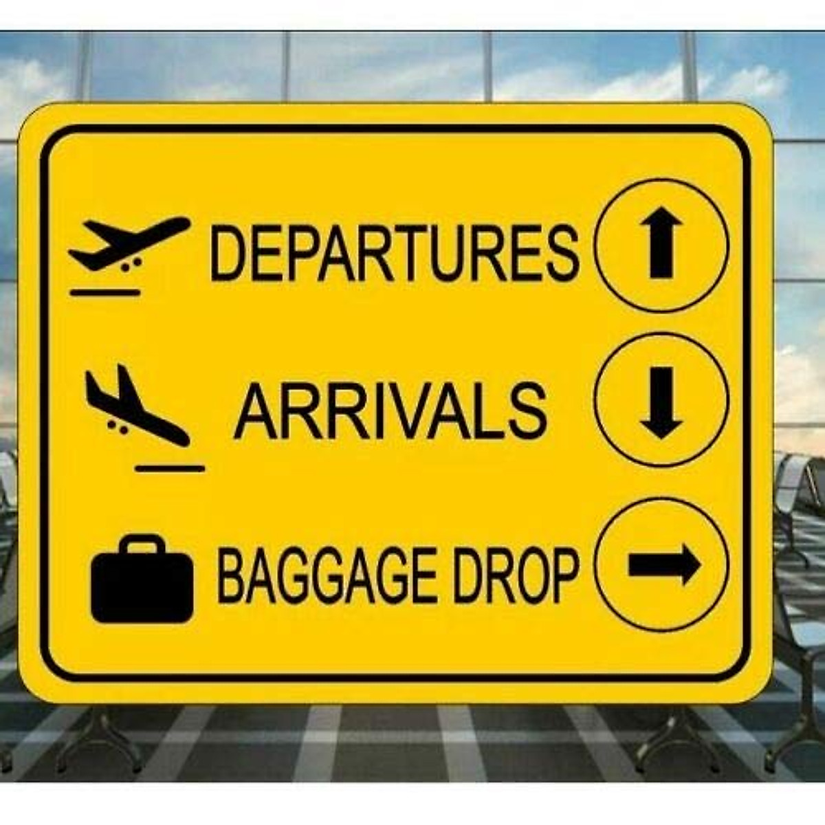 Airport Boarding Departure Baggage Gate Metal Sign Wall Decor Airplane Sign Plaque