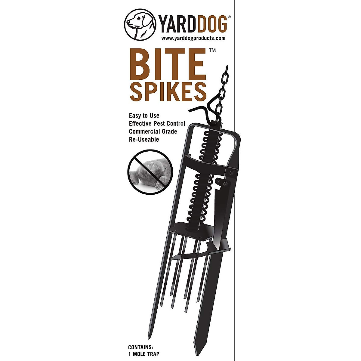 YARDDOG Bite Spikes Plunger Mole Trap