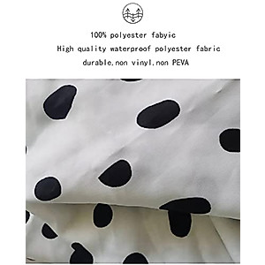 HULEBIN Black Polka dot Shower Curtain Fabric for Bathroom, Small Cute Trendy Design Black Polka dots on White Waterproof Polyester Fabric Bathtub Shower Curtain for Kids,72x72 inches