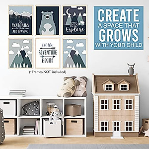 6 Reversible 8x10 Adventure Awaits Wall Decor Prints, Adventure Awaits Sign, Mountain Nursery Decor, Adventure Baby Shower Decorations, Adventure Awaits Baby Shower, Mountain Baby Shower Decorations