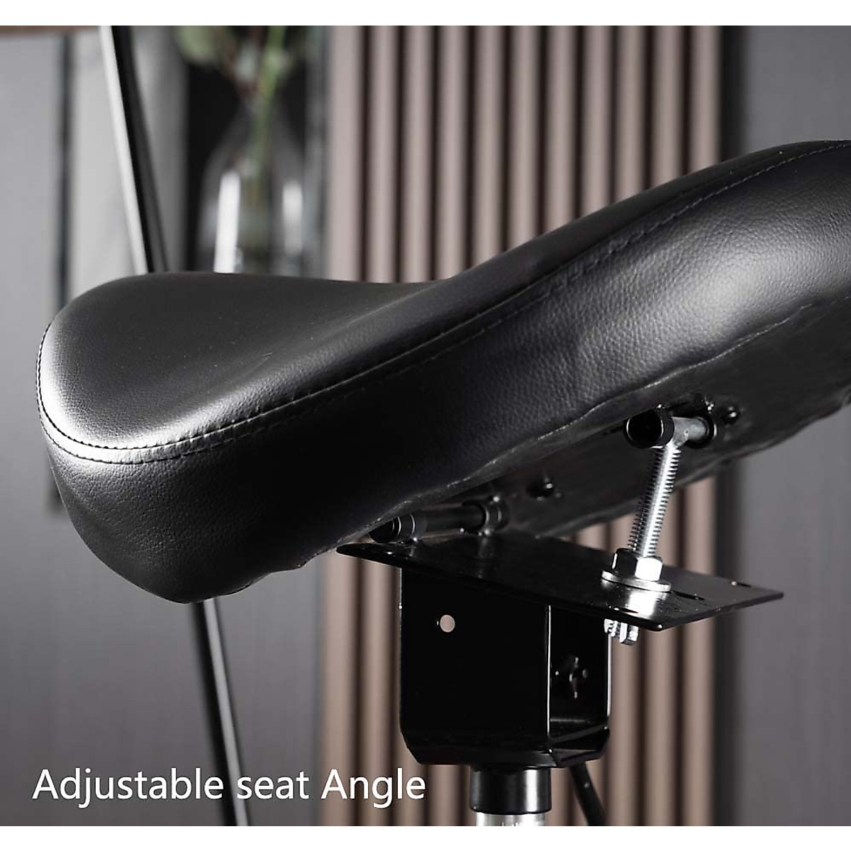 Kneeling Chair with Wheels, Ergonomic Balance Chair for Home and Office，Adjustable Saddle Chair to Improve Your Posture,Comfortable Knees and Footrest,Black,SSS-1459-M