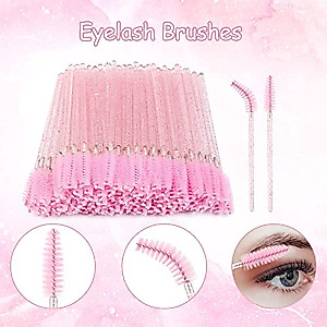 175 Pieces Lash Packaging Wholesale, Include 30 Empty Eyelashes Packaging Box, 30 False Lash Trays, 15 Eyelash Tweezers and 100 Eyelash Brush Mascara Wands Disposable (Pink)