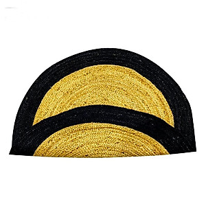 4' 5' 6' 7' 8' 9' 10' Round Jute Beige Black Border Hand Braided Jute Rug Area Rug Round Handmade, Natural Jute Boho Rug (11x11 Ft Jute Round Rug)