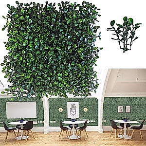 ODTORY Artificial Grass Wall Backdrop Panels,10 X 10 in 12P(8.4 sqft) UV-Anti Greenery Boxwood Panels for Indoor Outdoor Green Wall Decor & Ivy Fence Covering Privacy