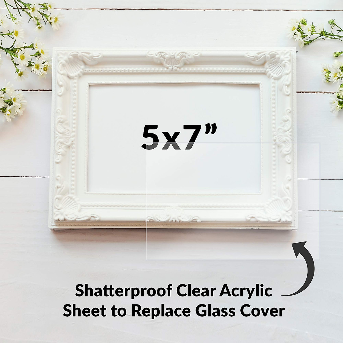 SimbaLux Acrylic Sheet Clear Plexiglass 5” x 7” 0.04” Thick (1mm) Pack of 10 Transparent Plastic Plexi Glass Board with Protective Paper for Photo Frame Replacement, DIY Display Projects, Craft