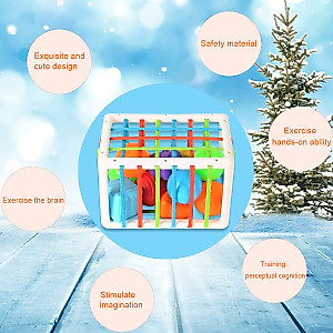 Ingooood Baby Sensory Bin Shape Sorting Toys Preschool Toys & Early Development Activity Toys for Babies and Toddlers Ages 10 Months and Up (12pcs)