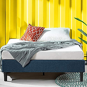 ZINUS Curtis Upholstered Platform Bed Frame / Mattress Foundation / Wood Slat Support / No Box Spring Needed / Easy Assembly, Navy, King