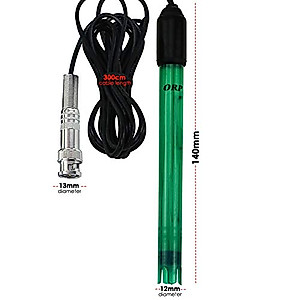 DANOPLUS ORP Electrode Replaceable BNC Socket Probe for ORP Tester Meter Controller 300cm Long Cable Aquariums, Tanks, Ponds Measurement
