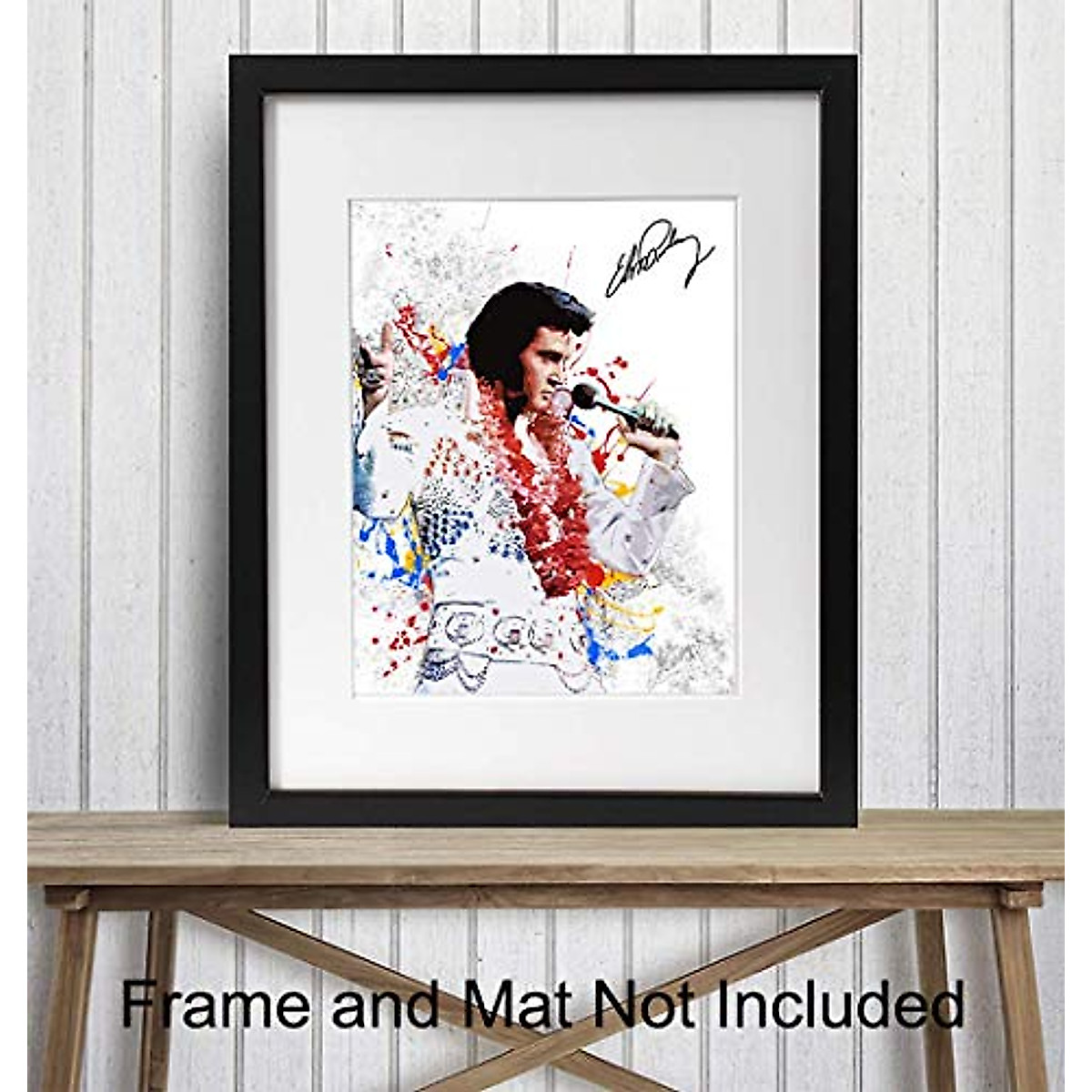 Elvis Las Vegas Wall Art Decor - Bedroom, Bar, Family or Living Room, Home, Apartment or Office Decoration Poster Print - Fab Gift for Country Music or Graceland Fans - 8x10 Unframed Picture