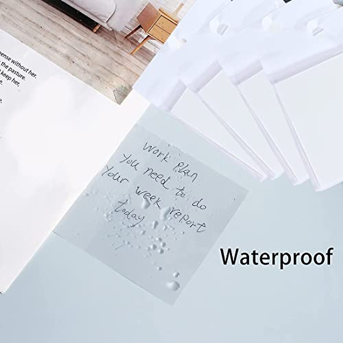 Transparent Sticky Notes, 100 Sheets Waterproof Self-Adhesive Pad, Transparent Sticky Note Pads for Reading, Studying, Home, Office, School