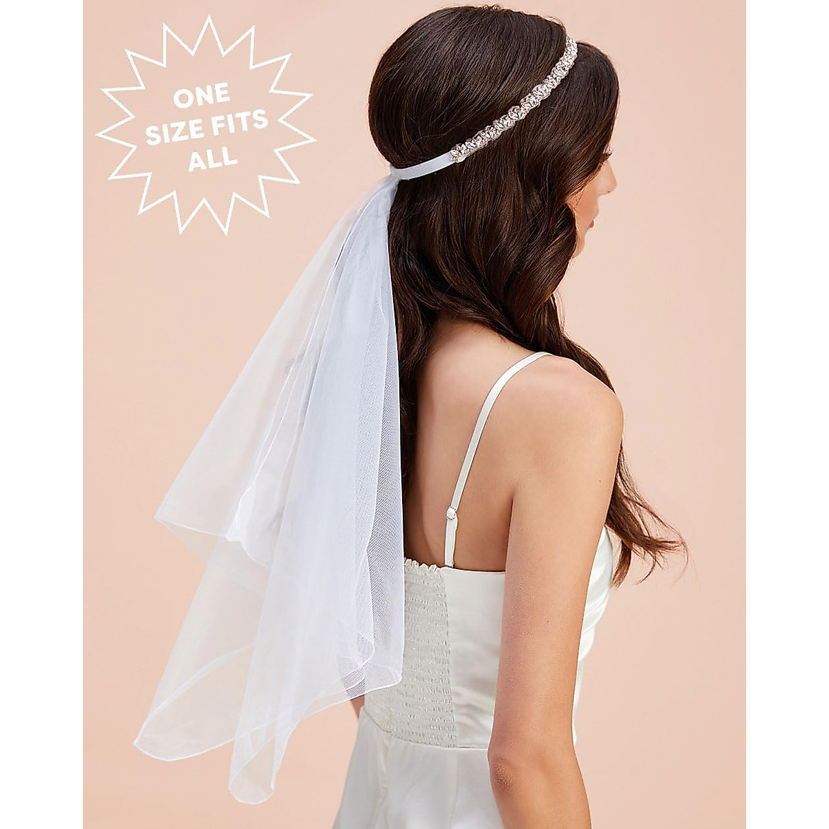 xo, Fetti Bachelorette Party Decorations Veil - Crystal Veil | Bridal Shower | Bride to Be Gift + Engagement Decorations