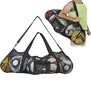 Athllete Extra-Large Heavy-Duty Soccer Ball Bag (34” X 24”) with Comfortable Shoulder Straps - High Capacity Mesh Ball Bag for Sports and Training