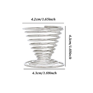 Honbay 4PCS Stainless Steel Spring Wire Tray Egg Cups Holder Serving Cup Egg Tray for Egg (silver)