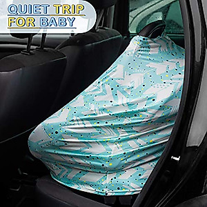 Multi Use Nursing Breastfeeding Cover Scarf Car Seat Canopy by Busy Monkey-Shopping Cart-High Chair-Stroller and Carseat Covers for Boys and Girls-Infinity Stretchy Shawl-Baby Shower-Arrows