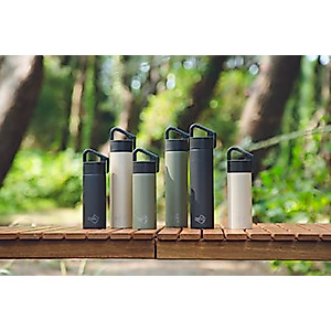 Poketle Personal Insulated Bottle with Hanging Carabiner, Outdoor Portable Bottle, Tall 180ml, Charcoal Gray
